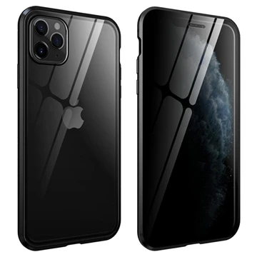 IPHONE 11 PRO MAGNETNA MASKA SA KALJENIM STAKLOM - PRIVATNOST - CRNA