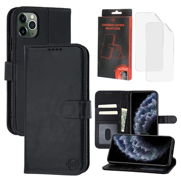 IPHONE 11 PRO MAX MYTPHONE CARDMATE LEATHER WALLET CASE - BLACK