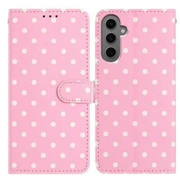 SAMSUNG GALAXY S25+ POLKA DOT PATTERN WALLET CASE - PINK