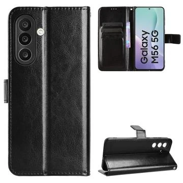 SAMSUNG GALAXY M56 WALLET CASE WITH STAND - BLACK