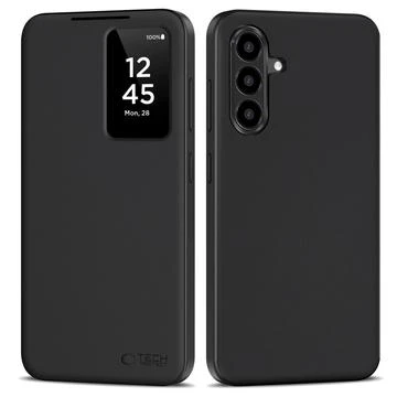 SAMSUNG GALAXY A56 TECH-PROTECT SMART CLEAR VIEW FLIP CASE WITH CARD SLOT - BLACK