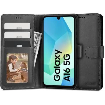 SAMSUNG GALAXY A16 TECH-PROTECT WALLET CASE W. MAGNET & STAND - BLACK