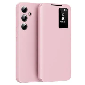 SAMSUNG GALAXY A16 SMART CLEAR VIEW FLIP CASE WITH CARD SLOT - PINK