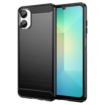 SAMSUNG GALAXY A06 5G BRUSHED TPU CASE - CARBON FIBER - BLACK