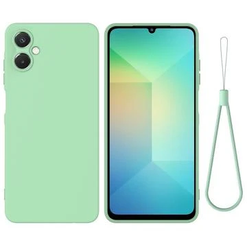SAMSUNG GALAXY A06 5G LIQUID SILICONE CASE WITH HAND STRAP - GREEN