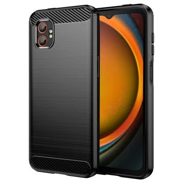 SAMSUNG GALAXY XCOVER7 PRO BRUSHED TPU CASE - CARBON FIBER - BLACK