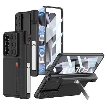 SAMSUNG GALAXY Z FOLD6 GKK MAGNETIC HYBRID CASE W. CARD HOLDER, CAMERA SLIDER - BLACK