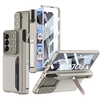 SAMSUNG GALAXY Z FOLD6 GKK MAGNETIC HYBRID CASE W. CARD HOLDER, CAMERA SLIDER - TITANIUM
