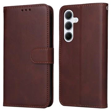 SAMSUNG GALAXY M35 WALLET CASE WITH MAGNETIC CLOSURE - BROWN