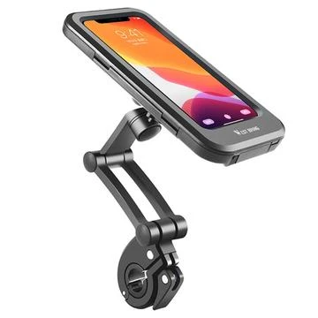 WEST BIKING YP0715057 FULLY ENCLOSED PHONE HOLDER FOR BIKE HANDLEBAR - 6.7" - BLACK