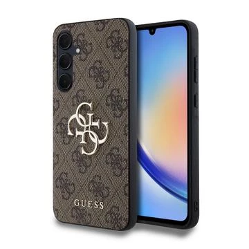 SAMSUNG GALAXY A35 GUESS 4G BIG METAL LOGO HIBRIDNA MASKA - BRAON