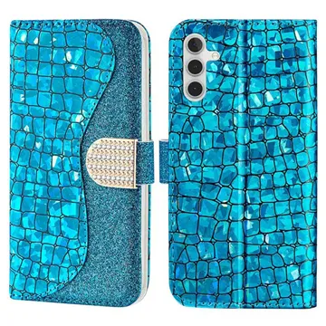 CROCO BLING SERIES SAMSUNG GALAXY A34 5G FUTROLA-NOVČANIK - PLAVA