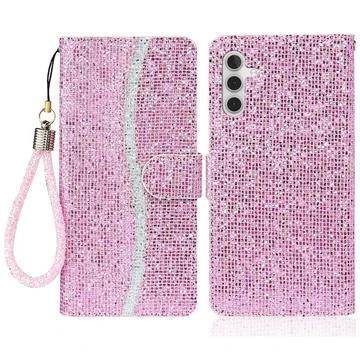 SAMSUNG GALAXY A15 STYLISH GLITTER WALLET CASE - PINK