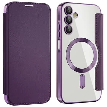 SAMSUNG GALAXY A15 FLIP CASE WITH CARD SLOT - MAGSAFE COMPATIBLE - PURPLE