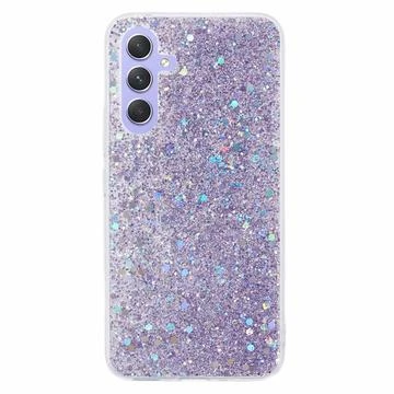 SAMSUNG GALAXY A05S GLITTER FLAKES TPU MASKA - LJUBIČASTA