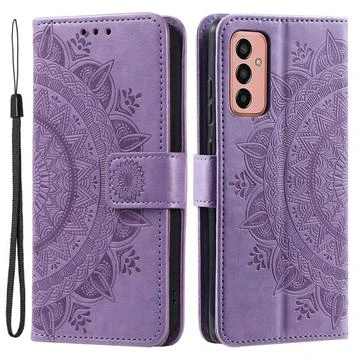 SAMSUNG GALAXY A14/A14 5G MANDALA SERIES FUTROLA-NOVČANIK - LJUBIČASTA