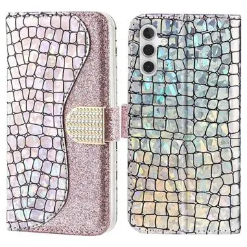 CROCO BLING SERIES SAMSUNG GALAXY A14/A14 5G FUTROLA-NOVČANIK - ZLATNOROZE