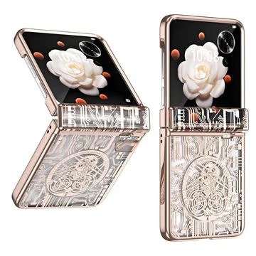 HONOR MAGIC V FLIP MECHANICAL LEGEND ELECTROPLATED PLASTIC CASE - ROSE GOLD