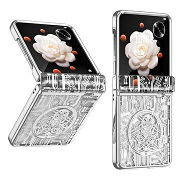 HONOR MAGIC V FLIP MECHANICAL LEGEND ELECTROPLATED PLASTIC CASE - SILVER