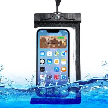 LARGE UNIVERSAL WATERPROOF CASE W. COMPASS - 7.5" - BLACK