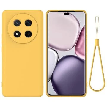 HONOR X60 PRO/X9C/MAGIC7 LITE LIQUID SILICONE CASE WITH HAND STRAP - YELLOW