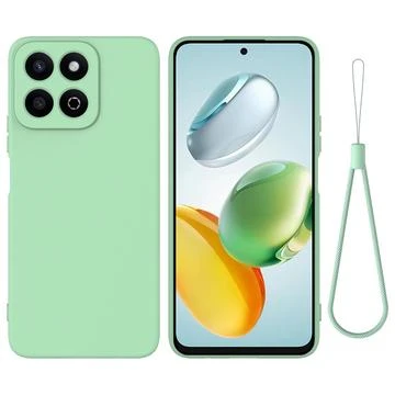 HONOR 200 SMART/X7C 4G/5G LIQUID SILICONE CASE WITH HAND STRAP - GREEN