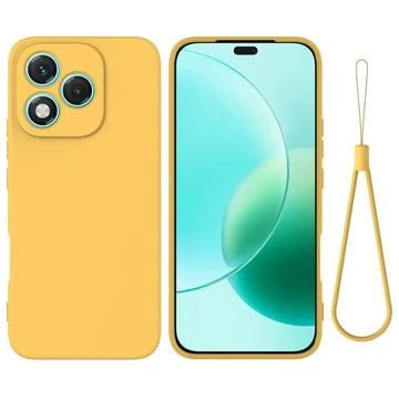 HONOR 400 LITE LIQUID SILICONE CASE WITH HAND STRAP - YELLOW