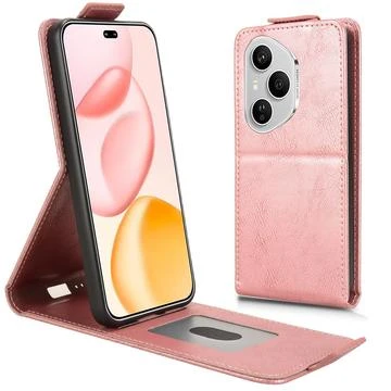 HONOR 400 PRO VERTICAL FLIP CASE WITH STAND - ROSE GOLD