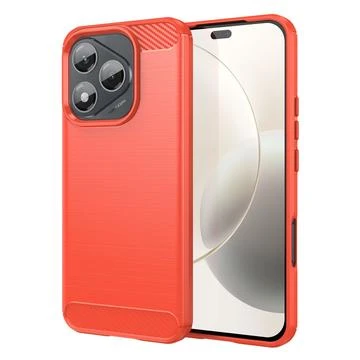 HONOR 400 LITE/X70I BRUSHED TPU CASE - CARBON FIBER - RED