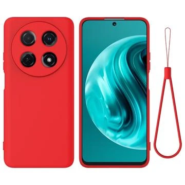 HUAWEI NOVA 13I LIQUID SILICONE CASE WITH HAND STRAP - RED