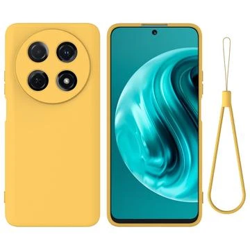 HUAWEI NOVA 13I LIQUID SILICONE CASE WITH HAND STRAP - YELLOW