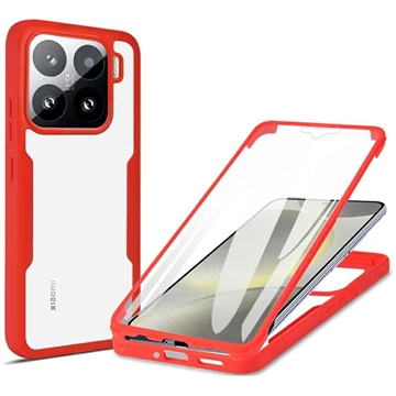 XIAOMI 15 360 PROTECTION SERIES CASE - RED / CLEAR