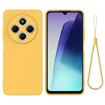 XIAOMI REDMI A3 PRO LIQUID SILICONE CASE WITH HAND STRAP - YELLOW