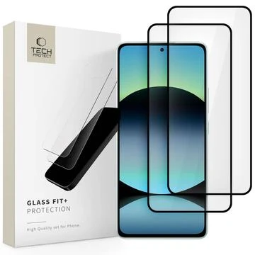 XIAOMI REDMI NOTE 14 4G/5G TECH-PROTECT GLASS FIT+ TEMPERED GLASS SCREEN PROTECTOR - 2 PCS. - BLACK