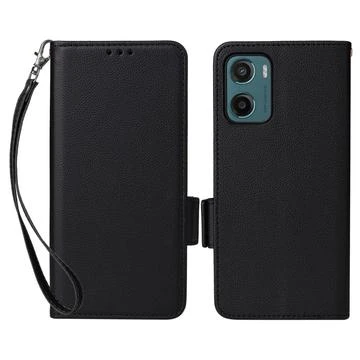 MOTOROLA MOTO G05/E15 WALLET CASE MAGNETIC CLOSURE - BLACK