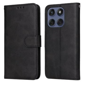 MOTOROLA EDGE 60 FUSION WALLET CASE MAGNETIC CLOSURE - BLACK