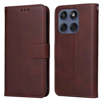 MOTOROLA EDGE 60 FUSION WALLET CASE MAGNETIC CLOSURE - BROWN