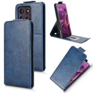 MOTOROLA EDGE 60 PRO VERTICAL FLIP CASE WITH STAND - DARK BLUE