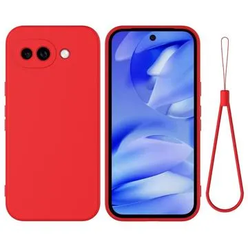 GOOGLE PIXEL 10A LIQUID SILICONE CASE WITH HAND STRAP - RED