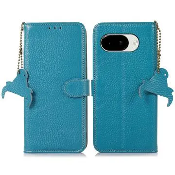 GOOGLE PIXEL 10A WALLET LEATHER CASE WITH RFID - BLUE