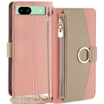 GOOGLE PIXEL 8A MAKEUP MIRROR WALLET CASE W. SHOULDER STRAP