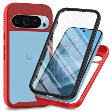 GOOGLE PIXEL 9 360 PROTECTION SERIES CASE - RED / CLEAR