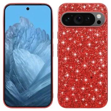 GOOGLE PIXEL 9/9 PRO GLITTER SERIES HIBRIDNA MASKA - CRVENA
