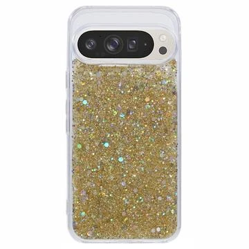 GOOGLE PIXEL 9 PRO XL GLITTER FLAKES TPU MASKA - ZLATNA