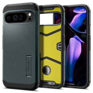 GOOGLE PIXEL 9 PRO XL SPIGEN TOUGH ARMOR MASKA - TAMNOZELENA