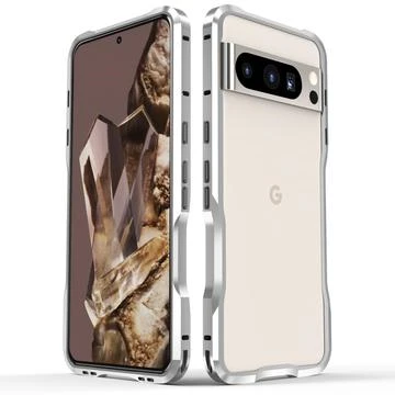 GOOGLE PIXEL 8 PRO LUPHIE METALNI ZAŠTITNI OKVIR - SREBRNI