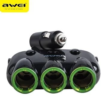 AWEI C-3S UNIVERSAL 2XUSB CAR CHARGER / CIGARETTE LIGHTER SOCKET SPLITTER