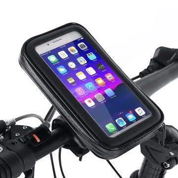 XL WATERPROOF BIKE CASE / BIKE HOLDER WITH 360-DEGREE HANDLEBAR MOUNT - 6.3" - BLACK