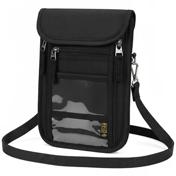 MULTIFUNCTIONAL TRAVEL BAG WITH RFID PROTECTION - BLACK