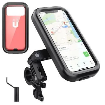 HL-159 WATERPROOF MOTORCYCLE/BIKE PHONE HOLDER - 4.7"-6.8" - BLACK